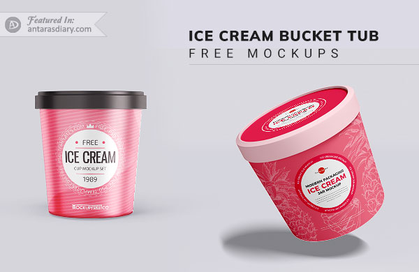 Free Ice Cream Bucket Tub Mockup PSD Files – Antara's Diary